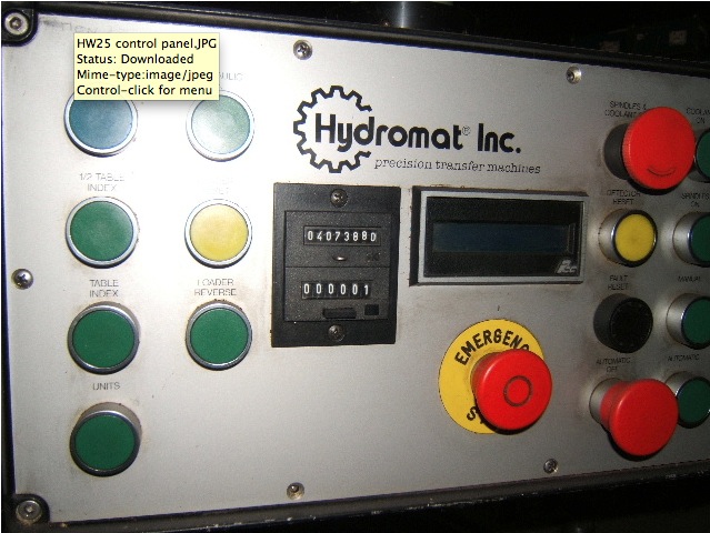Hydromat 2000 HW 25/12 Transfer Machine Rotary 25mm Spindle_Size = 25mm